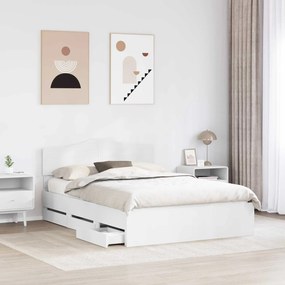 Rám postele se zásuvkou Bílá 160 x 200 cm Inženýrské dřevo 3412984