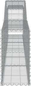Klenuté gabionové koše 2 ks 400x30x60/80 cm pozinkované železo 3146840