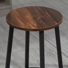 HOMCOM Barová židle, Sada 2 barových židlí s opěrkou na nohy, Barová židle se steelovým rámem, Stolička v industriálním designu, Kuchyňská židle do j…