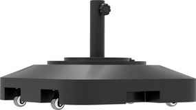 Stojan na slunečník Outsunny do 25 kg, plnitelný s kolečky, čtvercový držák slunečníku, stabilizátor pro slunečníky s průměrem Ø38/48 mm, vhodný na ba
