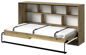 Výklopná postel 90 NERO 16 Domel 110/50/213 barva: dub artisan/šedý lesk/bílý lesk