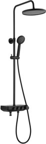 Aqualine Farrao - Sprchový set s baterií, průměr 25 cm, 3 proudy, černá SL450B