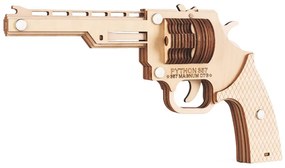 Woodcraft Dřevěné 3D puzzle Zbraň na gumičky Revolver