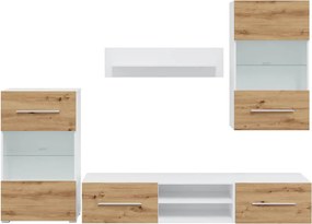 5dílná TV stolky s LED osvětlením dub artisan kompozitní dřevo 3324234