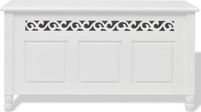 vidaXL Úložná lavice v barokním stylu MDF bílá [242646]
