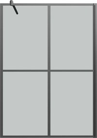 Zástěna do průchozí sprchy 140 x 195 cm tmavé tvrzené sklo 151888