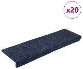 Schodové rohože samolepicí 20 ks 65 x 21 x 4 cm antracitové s obdélníkovým okrajem 3365720