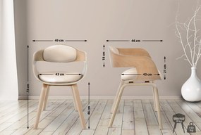 Sada 2 ks židle Kingston umělá kůže – přírodní/krémová