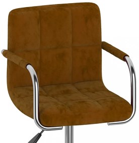 Otočná židle kov / samet Dekorhome Hořčicová