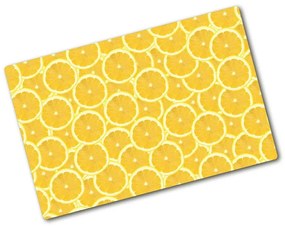 Wallmuralia Kuchyňská deska velká skleněná Plátky citronu 80x52 cm