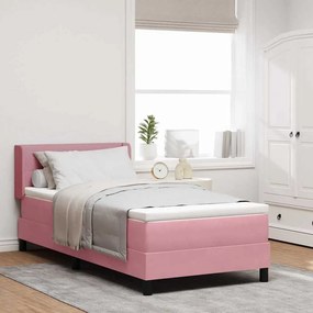 Postel s boxspringem s čelo Růžová 200 x 80 cm samet 3341443