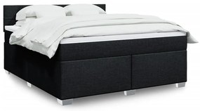 Box spring postel s matrací černá 180x200 cm textil 3288269