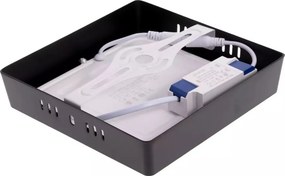 T-LED Černý přisazený LED panel hranatý 170x170mm 12W Barva světla: Studená bílá 102155