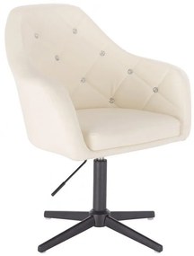 LuxuryForm DESIGN Křeslo ROMA na černém kříži - krémové