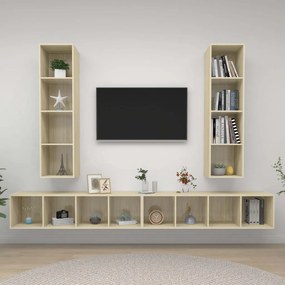 Nástěnné TV skříňky 4 ks dub sonoma kompozitní dřevo 3079892