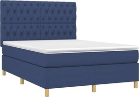 Box spring postel s matrací modrá 140x190 cm textil 3142575