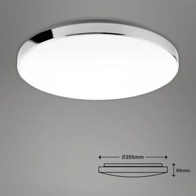 Stropní LED svítidlo BRILONER průměr 35,5cm 18W IP44 bílé-chrom 3351216