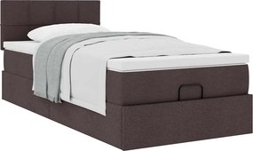 Osmanský postel s matrací tmavě šedá 90x200 cm textil 3311431