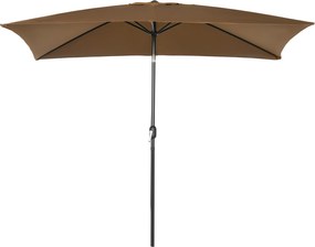 Zahradní slunečník Outsunny 202x293 cm s nastavitelným úhlem, hliníkový sloup a UV ochrana pro zahradní terasu Hnědý | Aosom