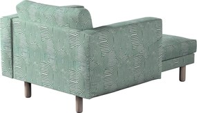 Potah na IKEA Norsborg šezlong s loketními opěrkami barva zelená látka pletený vzor, vzorované