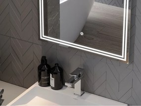 Mexen Taco, LED koupelnové zrcadlo s podsvícením 100 x 80 cm, 6000K, ochrana proti zamlžování, 9805-100-080-611-00
