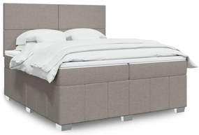 Box spring postel s matrací taupe 200x200 cm textil 3294072