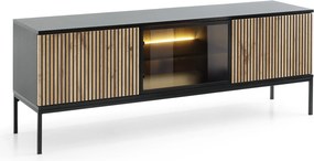 PSK Televizní skříňka SANTAL, Černá/Dub Votan 154 cm