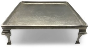 Stříbrný kovový čtvercový podnos S - 30 cm