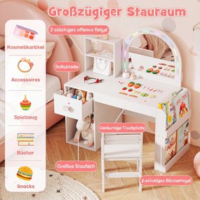 Costway Dětský toaletní stolek s osvětlením Dětský Princess
