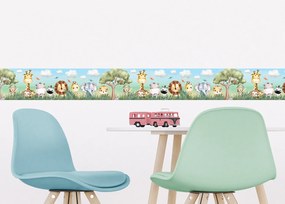 Dětská samolepící bordura na zeď Džungle Safari | 5 m x 13.8 cm | DWBD8009