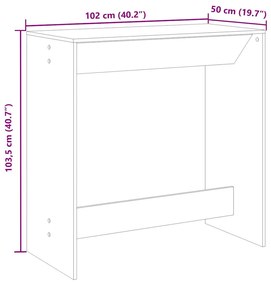 Barový stůl old wood 102 x 50 x 103,5 cm kompozitní dřevo