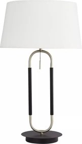 Searchlight EU41431SS Velká stolní lampa JAZZ satin &amp; BÍLÉ SAMETOVÉ stínidlo
