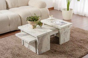 Designový konferenční stolek Xanthe 110 cm vzor mramor frézie
