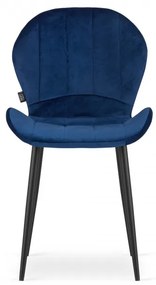 Set tří jídelních židlí TERNI modré (černé nohy) (3ks)