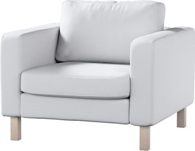 Potah na křeslo IKEA Karlstad, krátký barva bílá látka pletený vzor