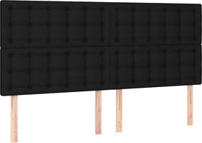 Čelo postele s LED černé 200x5x118/128 cm textil 3122882