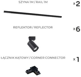 Zuma Line 3566 - Bodové svítidlo v lištovém systému TORE 6xGU10/35W/230V černá