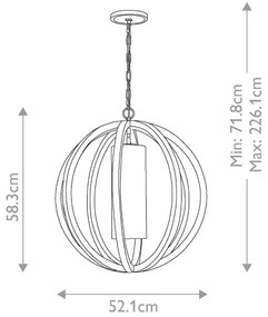 Elstead FE-ALLIER-P-S-LW - Lustr na řetězu ALLIER 1xE27/60W/230V dub