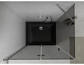 Mexen Lima skládací sprchový kout 90 x 100 cm, Grafitově černá, Chromovaná + sprchová vanička Flat, Černá - 856-090-100-01-40-40