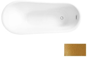 BESCO Volně stojící vana CALIMA Glam - zlatá Barva - GLAM 01 - zlatá, Barva sifonu - Grafitová, Rozměr vany - 170 × 74 cm - VANCALIM170GG1