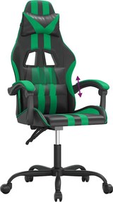 Herní židle černá a zelená umělá kůže 3143821