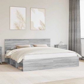 Rám postele Šedá Sonoma 200 x 200 cm Masivní borové dřevo 3410560