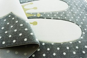 BE Dětský koberec Smart Kids 22414 GREY - šedý obdélníkový, králík Rozměr: 120x180 cm