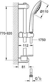 Grohe - Sada sprchové hlavice Massage 110, tyče a hadice, 3 proudy, ka