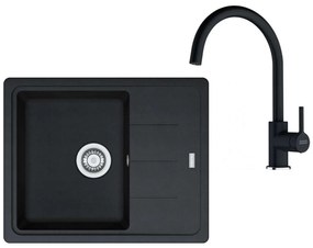 Franke - Kuchyňský set G278O, fragranitový dřez BFG 611-62 a baterie FC 6018.071, onyx 114.0700.802