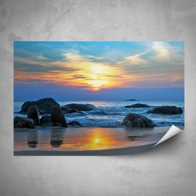 Plakát -  Večerní pobřeží (60x40 cm) - PopyDesign