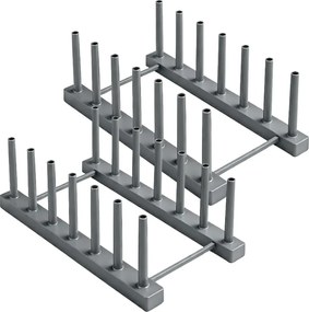Camerazar Sada 2 organizérů na talíře a odkapávače šedého vzhledu