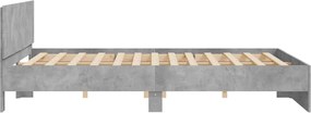 Rám postele s čelem betonově šedý 200 x 200 cm 3207458