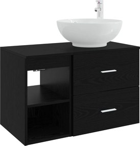 Sada koupelnového nábytku 2 ks Černý dub Kompozitní dřevo 3403913