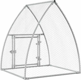 Klec pro kuřata stříbrná 100 x 105 x 120 cm pozinkovaná ocel 172552